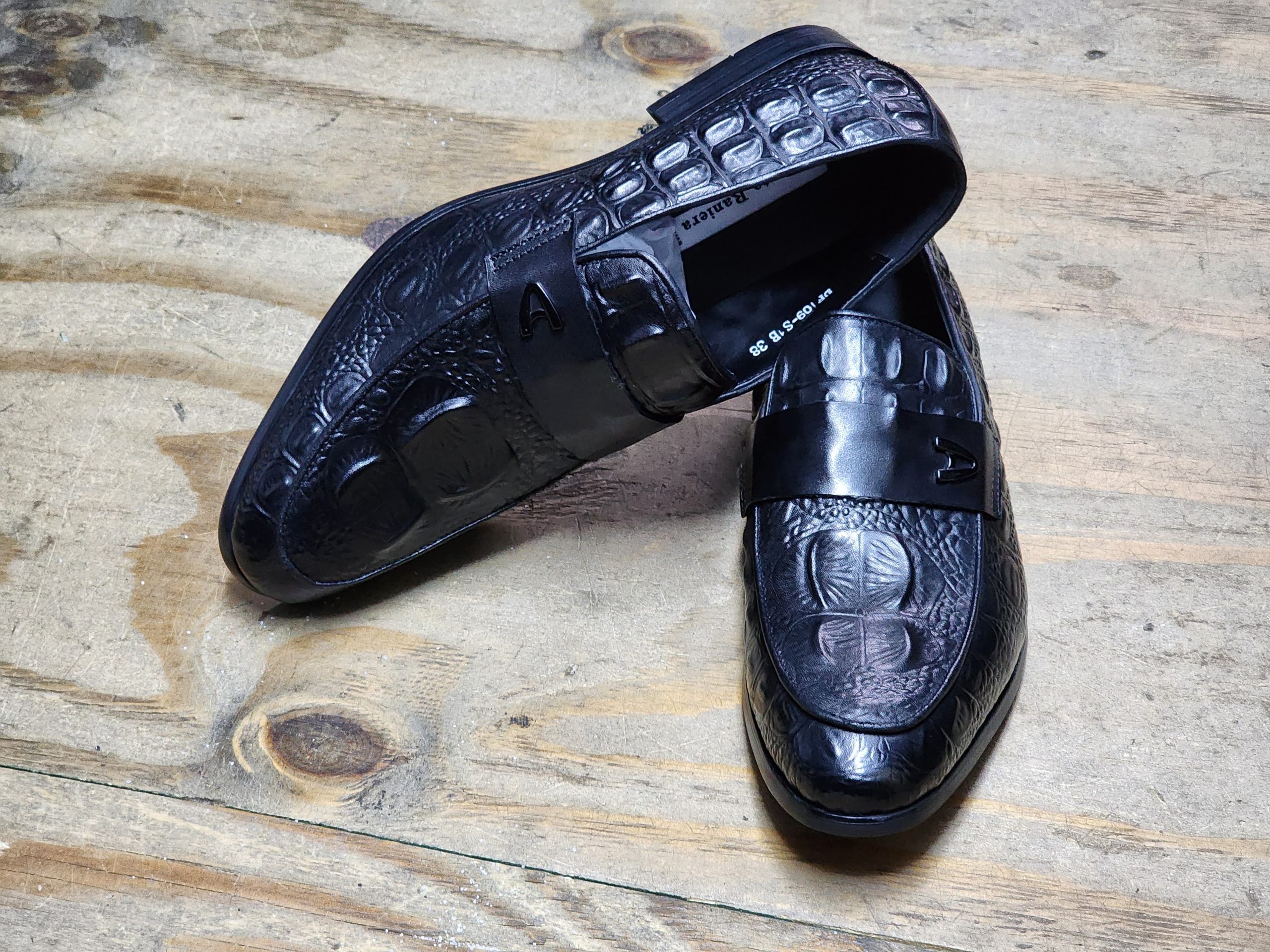 Roberto Raniera Black Textured Leather | Style Fusionz