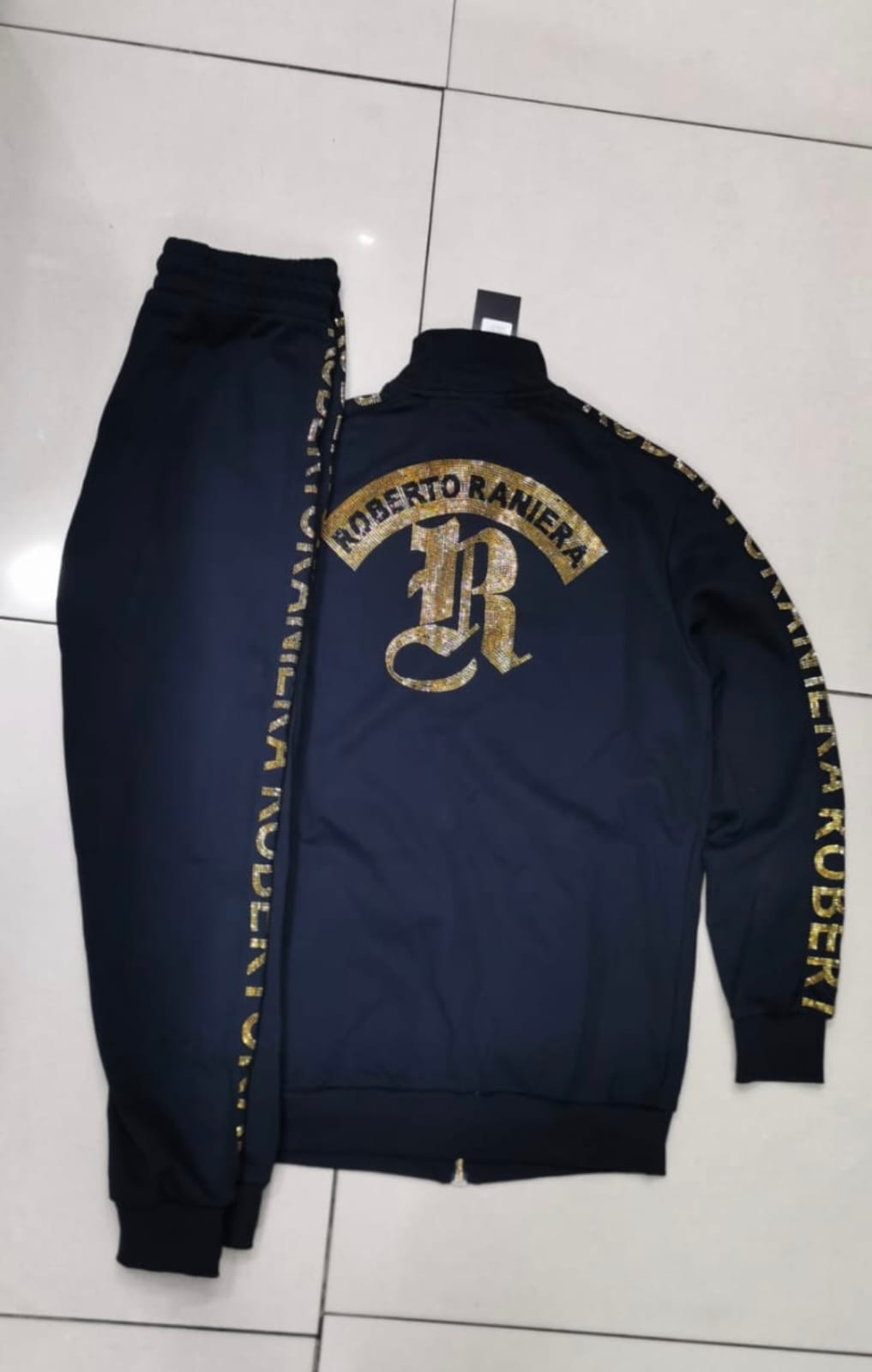 Roberto Raniera Track Suit Navy Blue and Gold | Style Fusionz