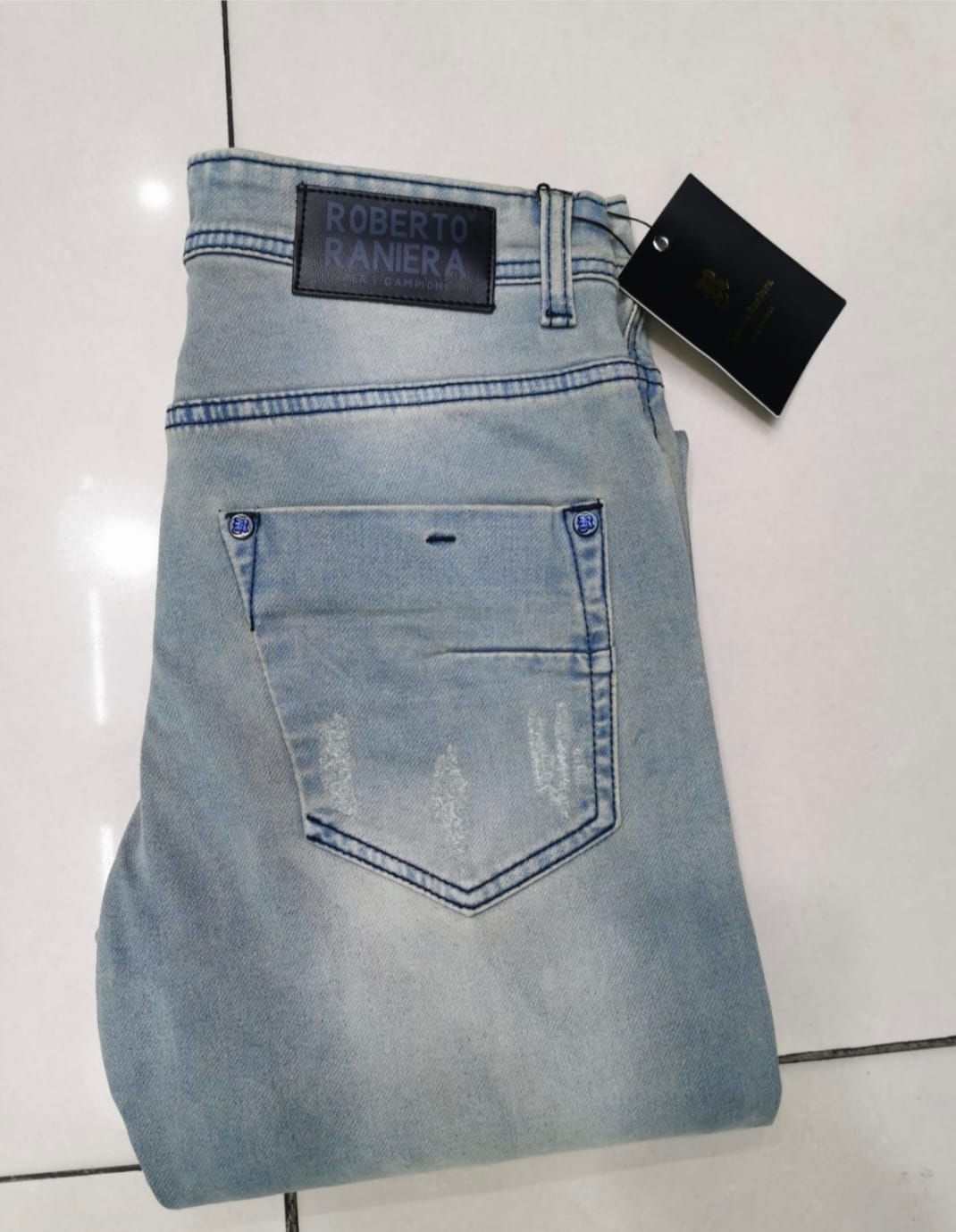Roberto Raniera designer jeans skyblue | Style Fusionz
